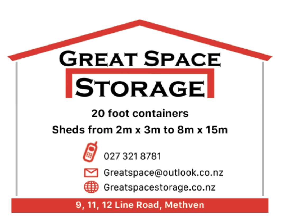Great Space Storage – Call or text Rick today – 027 321 8781